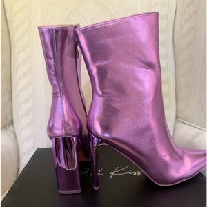 Dolls Kill | Shoes | Dolls Kill Glam Life Purple Metallic Ankle Boots ...